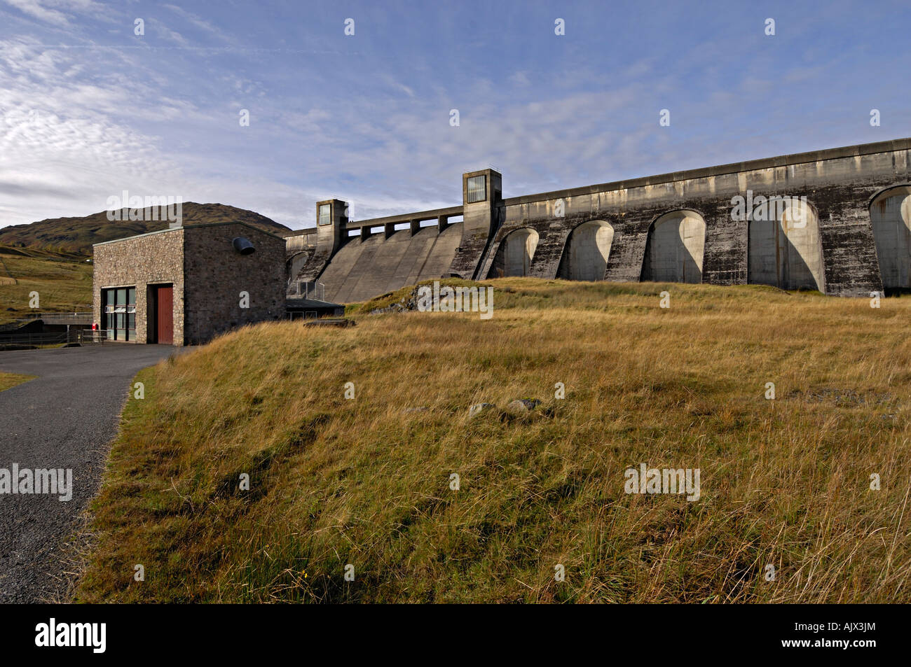 The Loch Lyon dam and Lubreoch hydro electric power station Glen Lyon ...