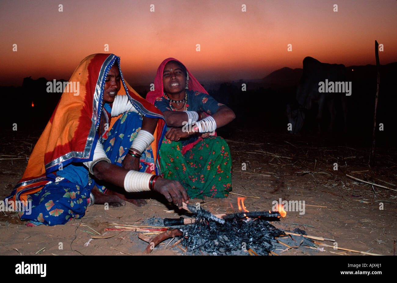 Women at camp fire Stock Photo - Alamy