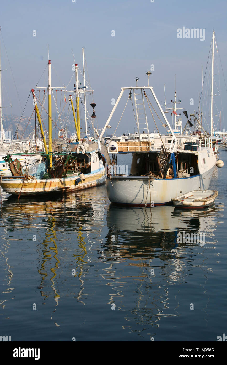 Reflections on the fishing harbour at Santa Margherita Ligure, Italy ...