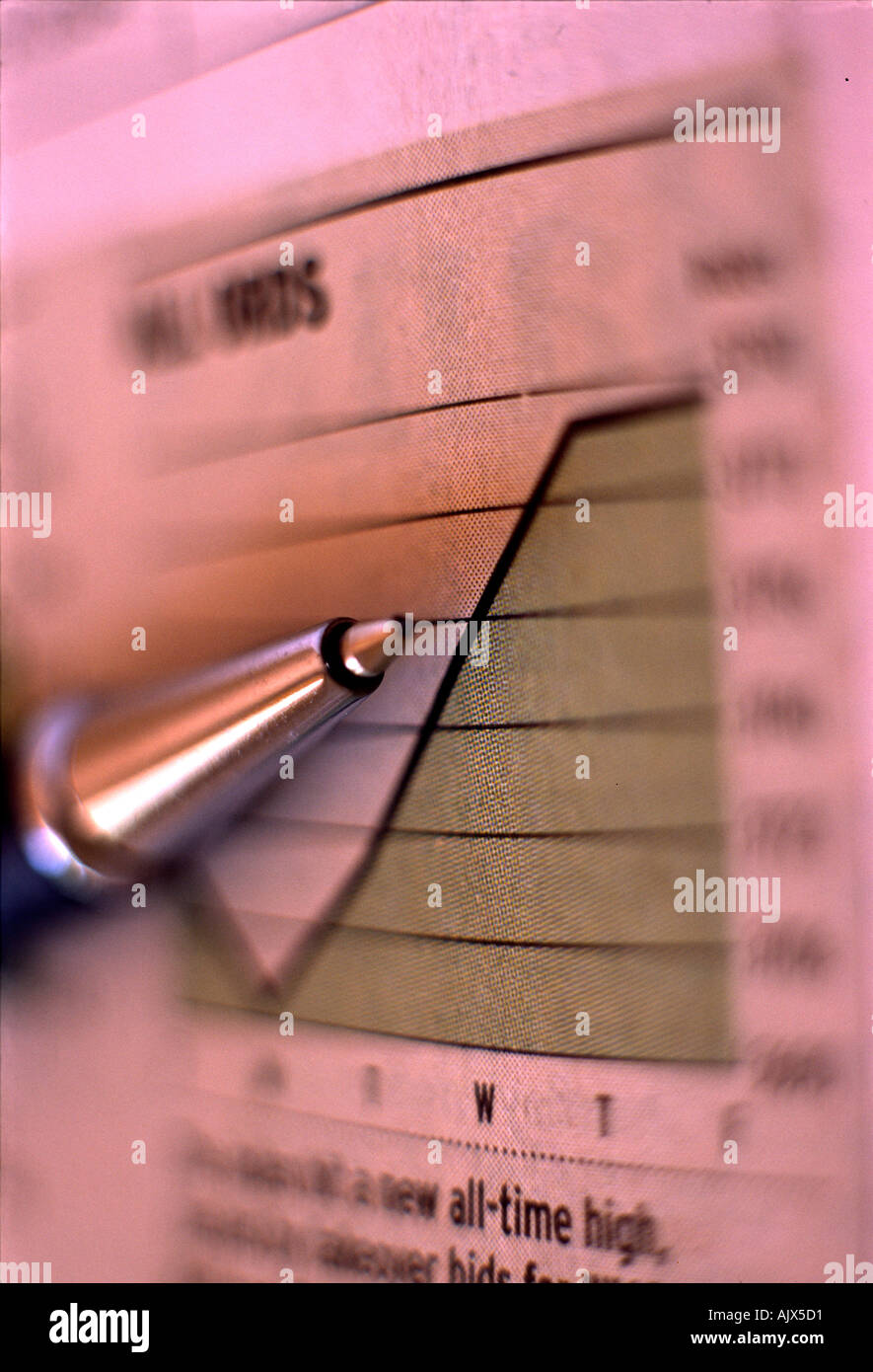 Newspaper with graph Stock Photo - Alamy