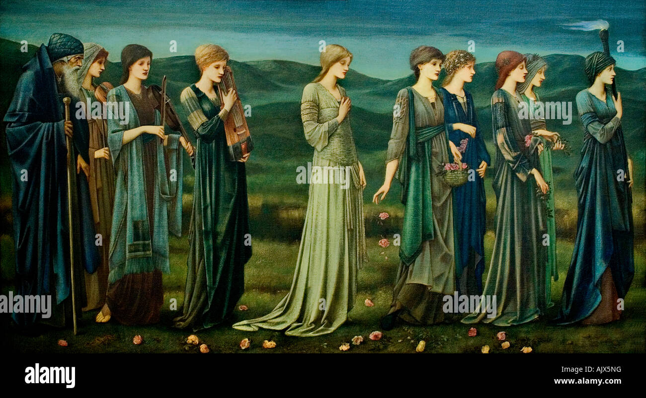 Edward Burne Jones the wedding-procession of psyche 1895 Belgium Stock ...