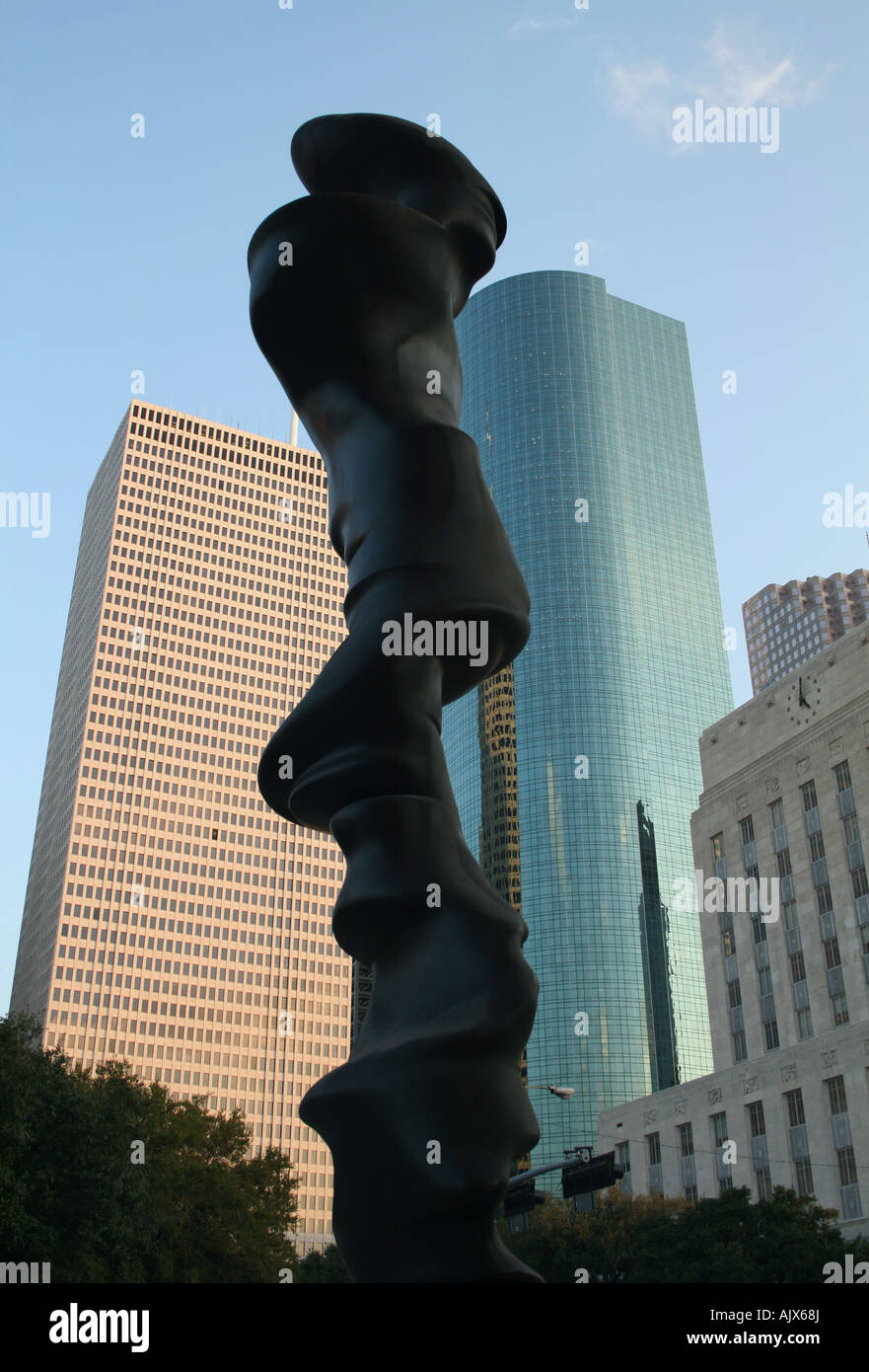 Modern art One Shell Plaza and Wells Fargo Plaza part of Houston ...