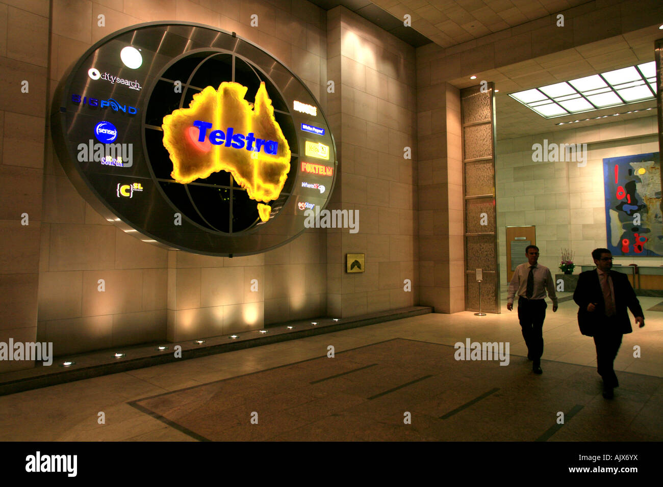 Telecommunications company Telstra HQ in George st Sydney Australia ...