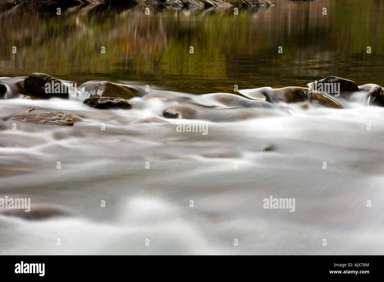 Boulders and rapids in Little River, Great Smoky Mountains National ...