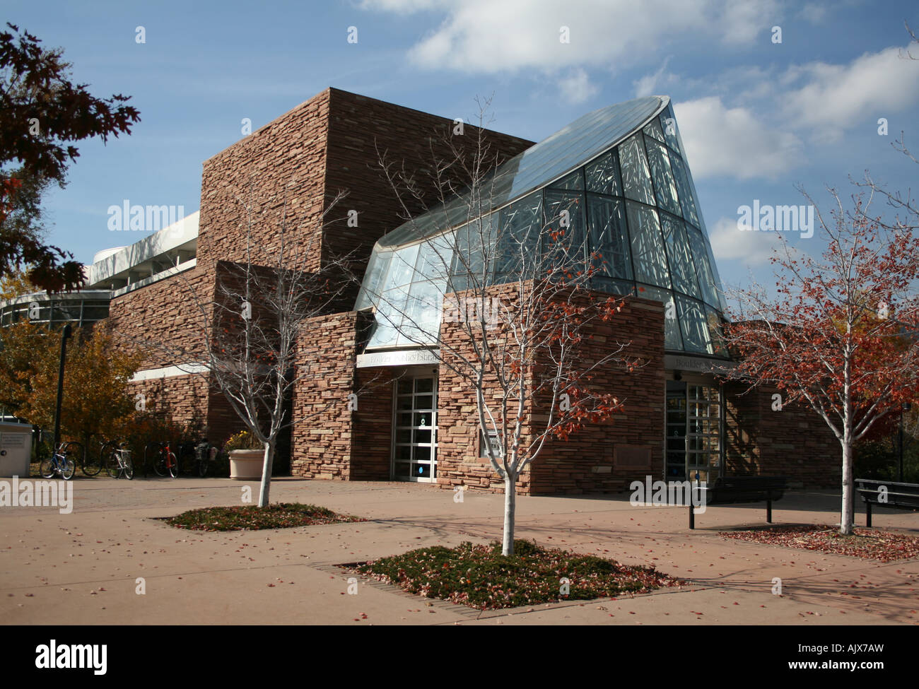exterior view of entrance to Boulder Library Colorado October 2007 ...
