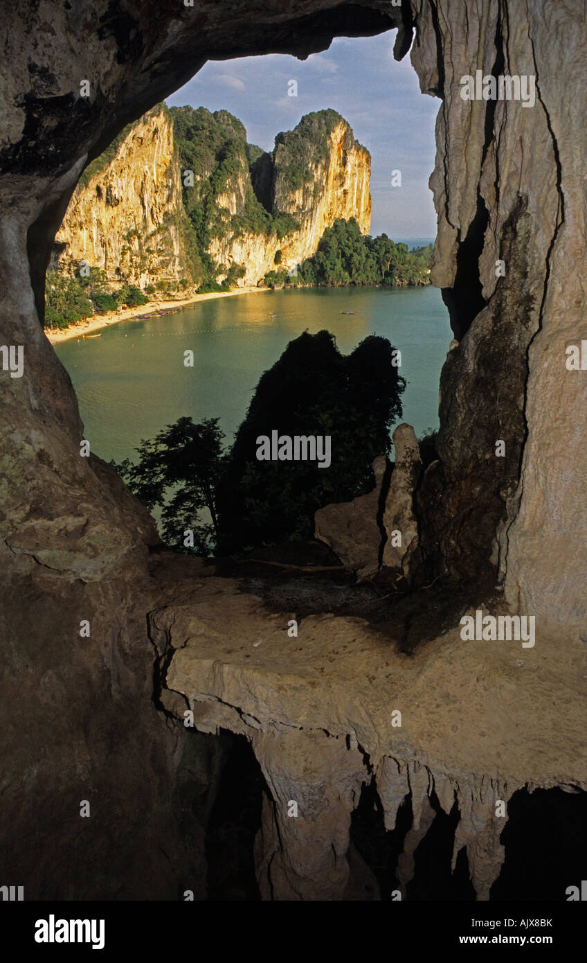 View From Cave to Ton Sai Beach Thailand Stock Photo - Alamy