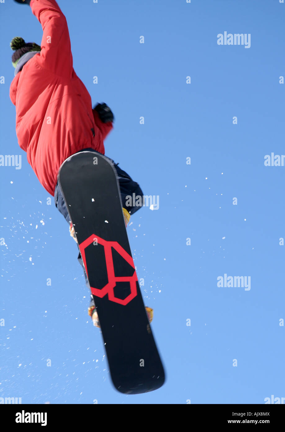 Snowboarding in the Austrian Alps Stock Photo - Alamy