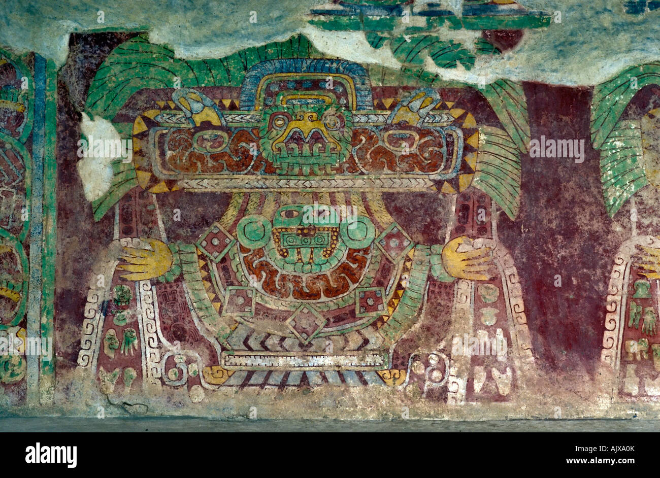 Palacio de Tetitla Wall mural in Teotihuacan Mexico Stock Photo - Alamy