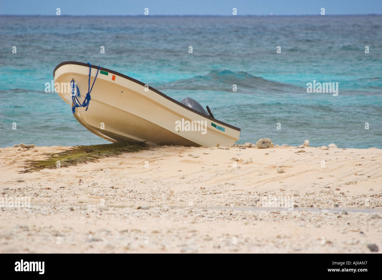 Boat on Beach Gielop Island Ulithi Atoll Yap Micronesia Pacific Ocean ...