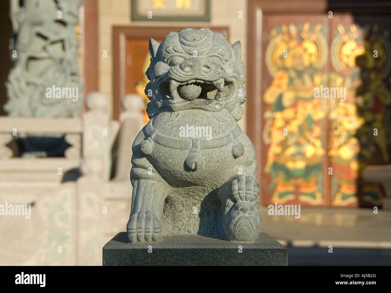 Chinese lion gargoyle, Chinatown, Los anglee Stock Photo - Alamy