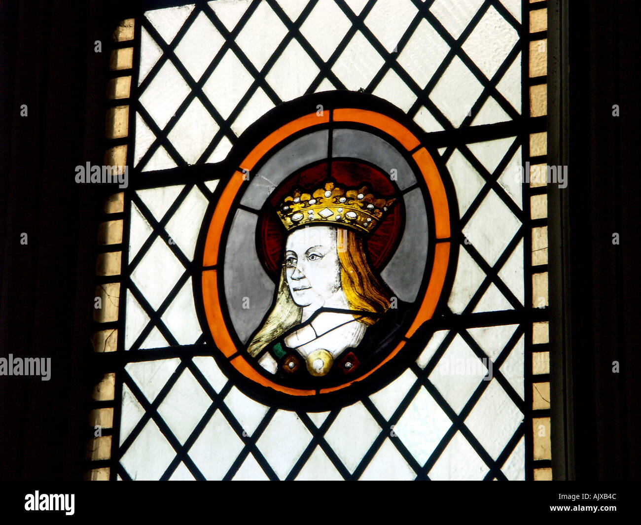 A pre Reformation stained glass window thought to depict King Henry VI ...