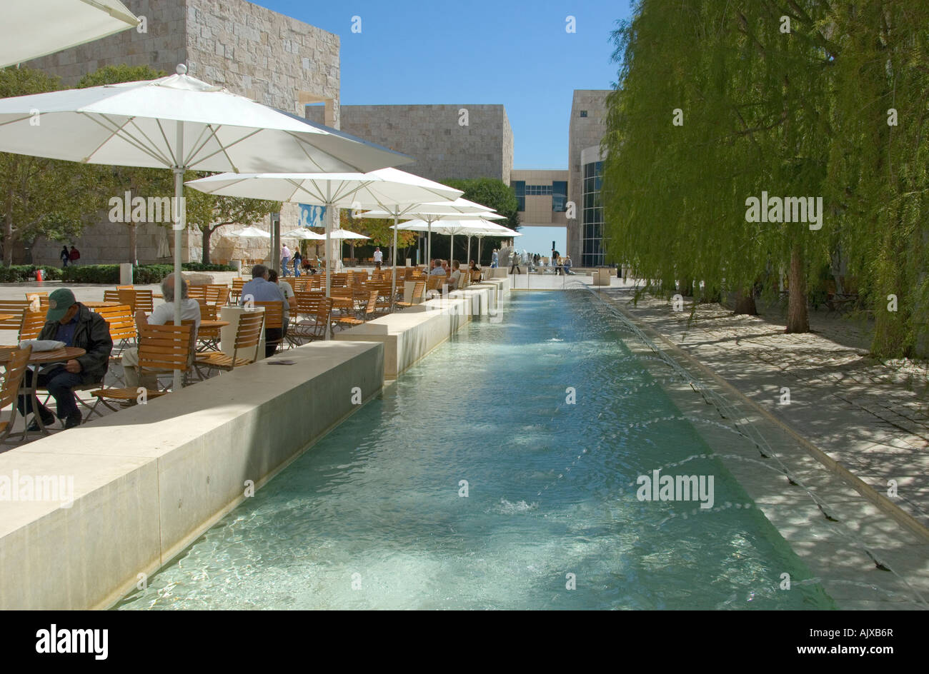 Main plaza and fountain at the Getty Center Museum, Los Angeles, CA 2 ...