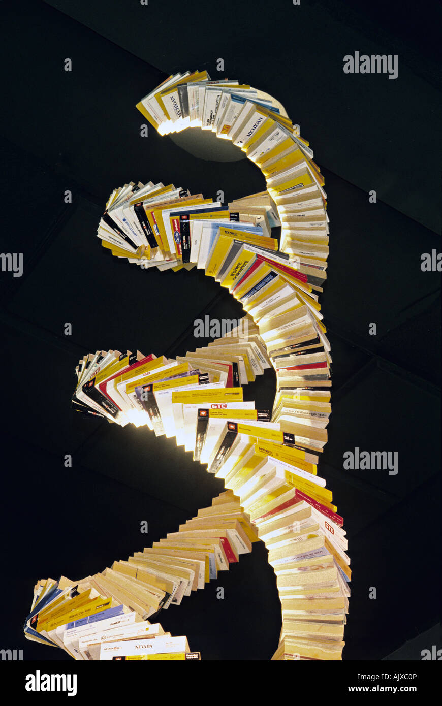 Spiral shaped phone book sculpture Stock Photo - Alamy