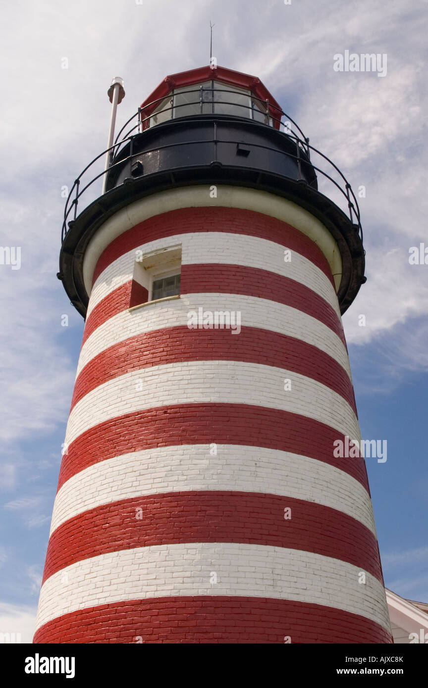 West Quoddy Head Lighthouse Lubec Maine Stock Photo - Alamy