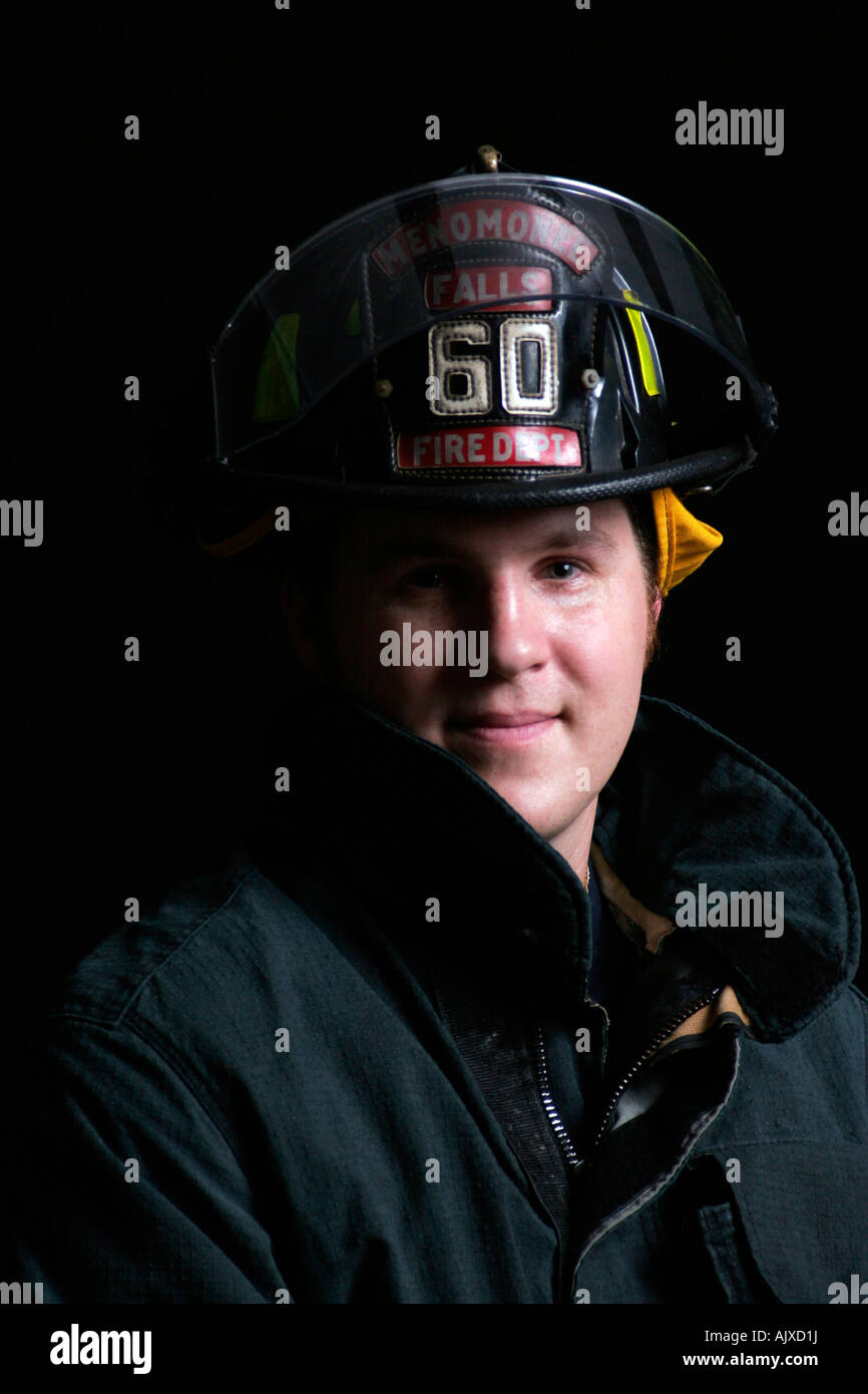 Fire Fighter portrait Stock Photo - Alamy
