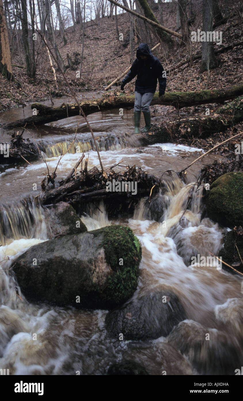 Exploring waterfall in Slitere National Park Latvia Stock Photo - Alamy