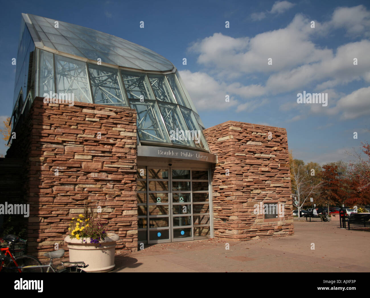 exterior view of entrance to Boulder Library Colorado October 2007 ...