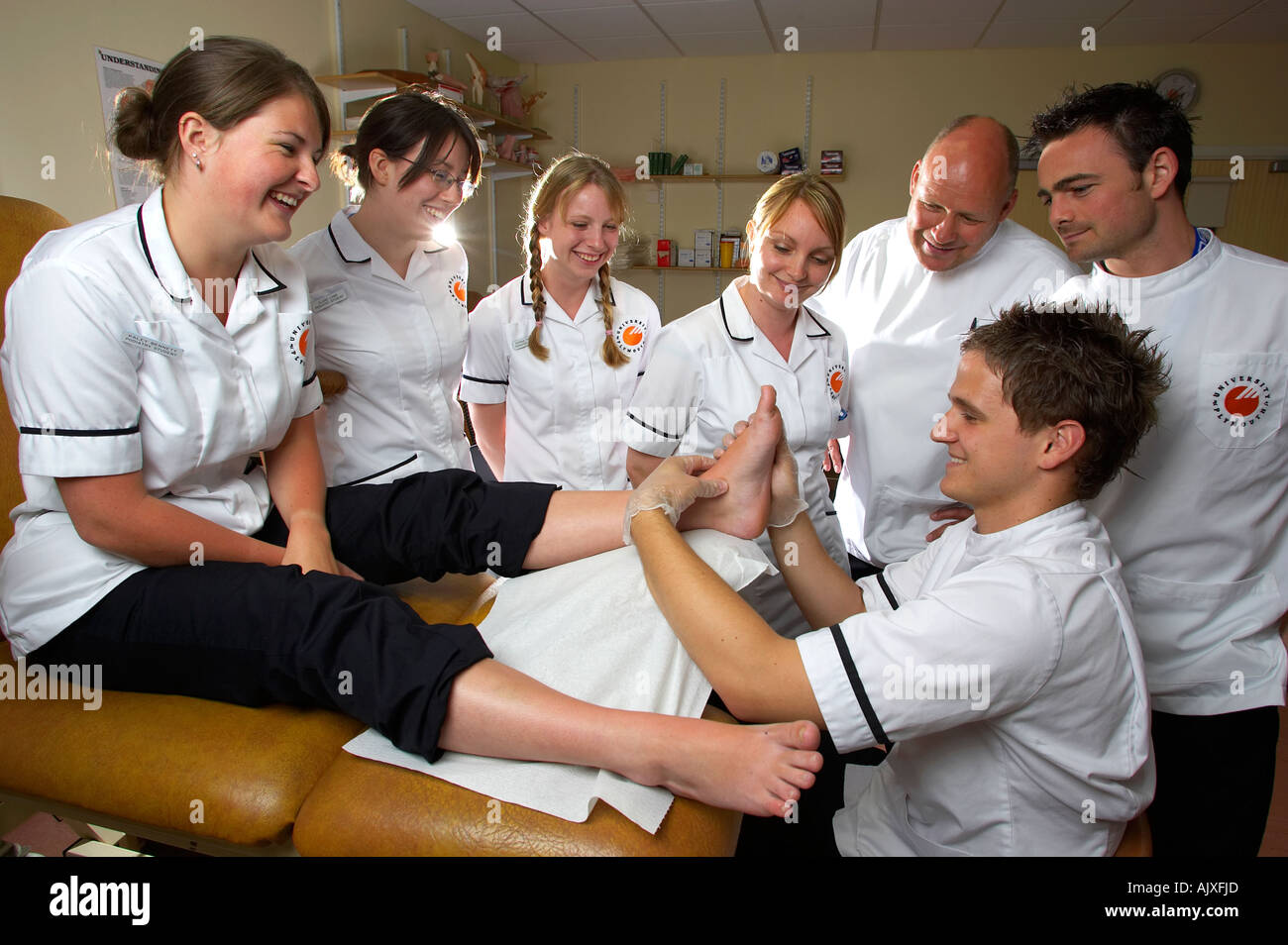 University of Plymouth Podiatry students examining feet. Plymouth ...