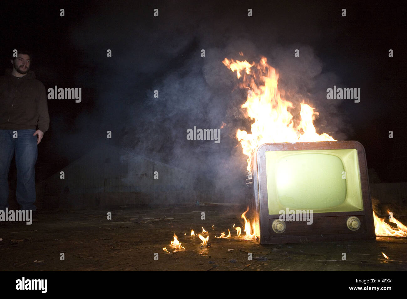 Burning Tv Set High Resolution Stock Photography and Images - Alamy
