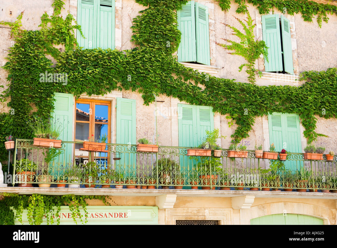 Typical Provence style Balcony Sault France Stock Photo - Alamy