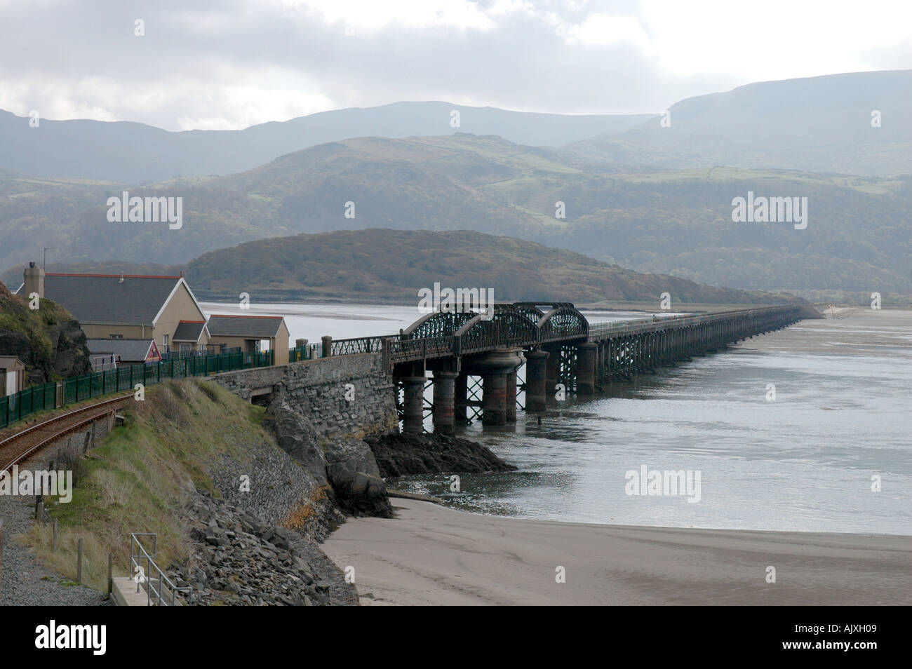 Barmouth Bridge Mawddach Snowdonia West Wales Stock Photo - Alamy