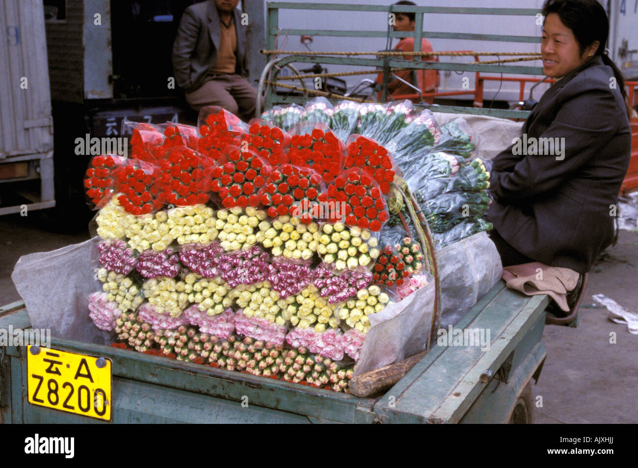 Asia, China, Yunnan Province, Chenggong. Dounan flower market, flowers ...