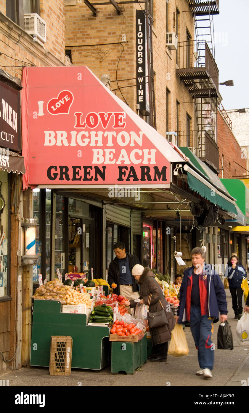 Markets with signs in Russian and English in Russia immigrant area of ...