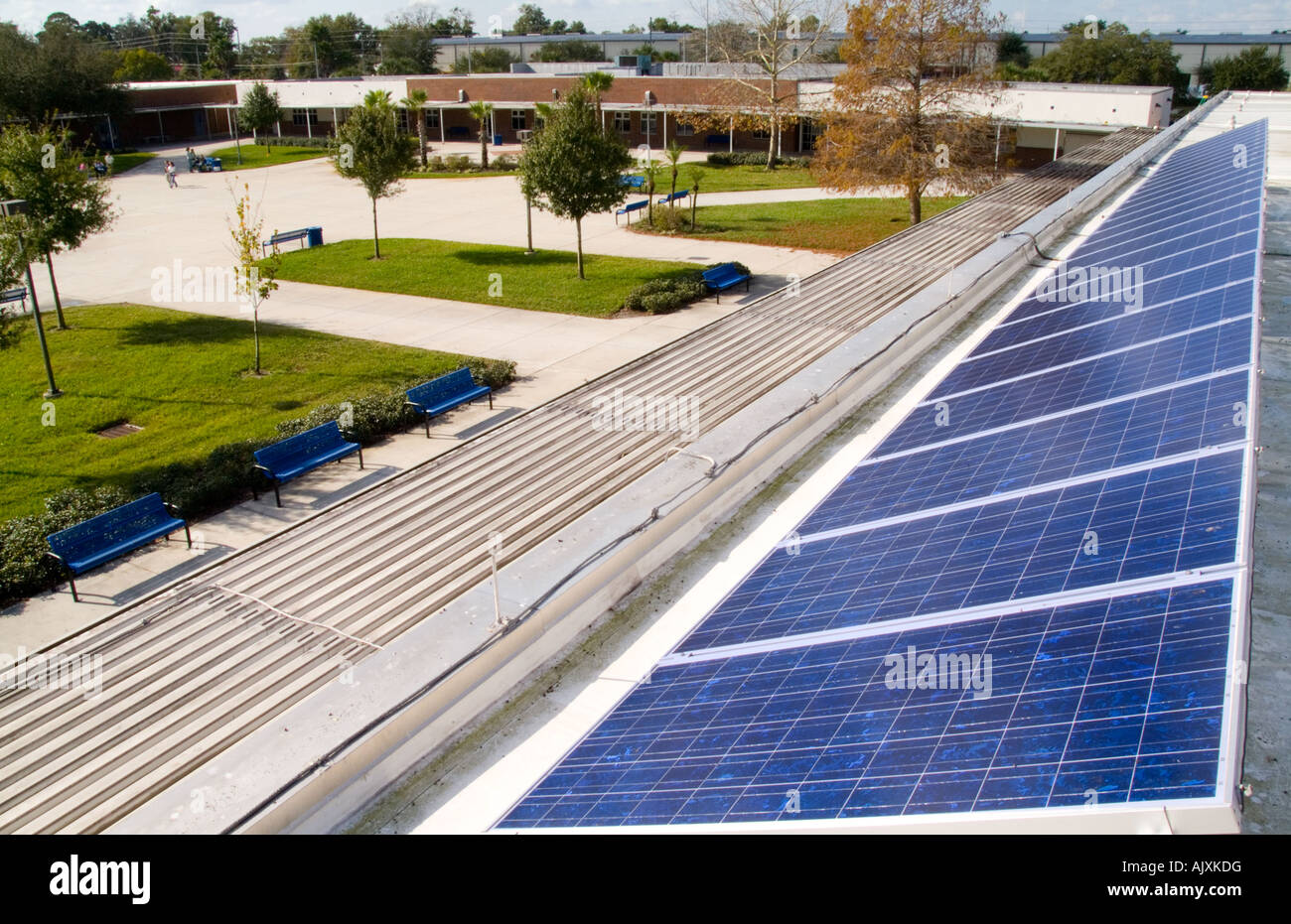 Solar Panels saving electricity by getting it from the sun in greening ...