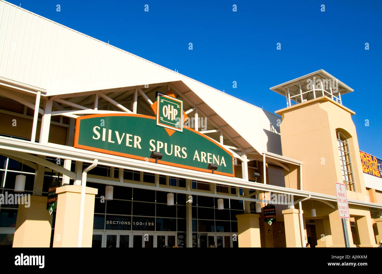 Front entrance where cowboys perform in stadium of the Famous Silver ...