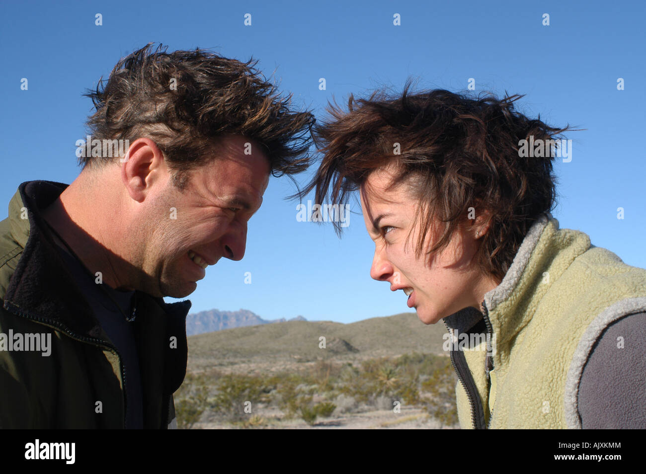 couple fighting outside Stock Photo - Alamy