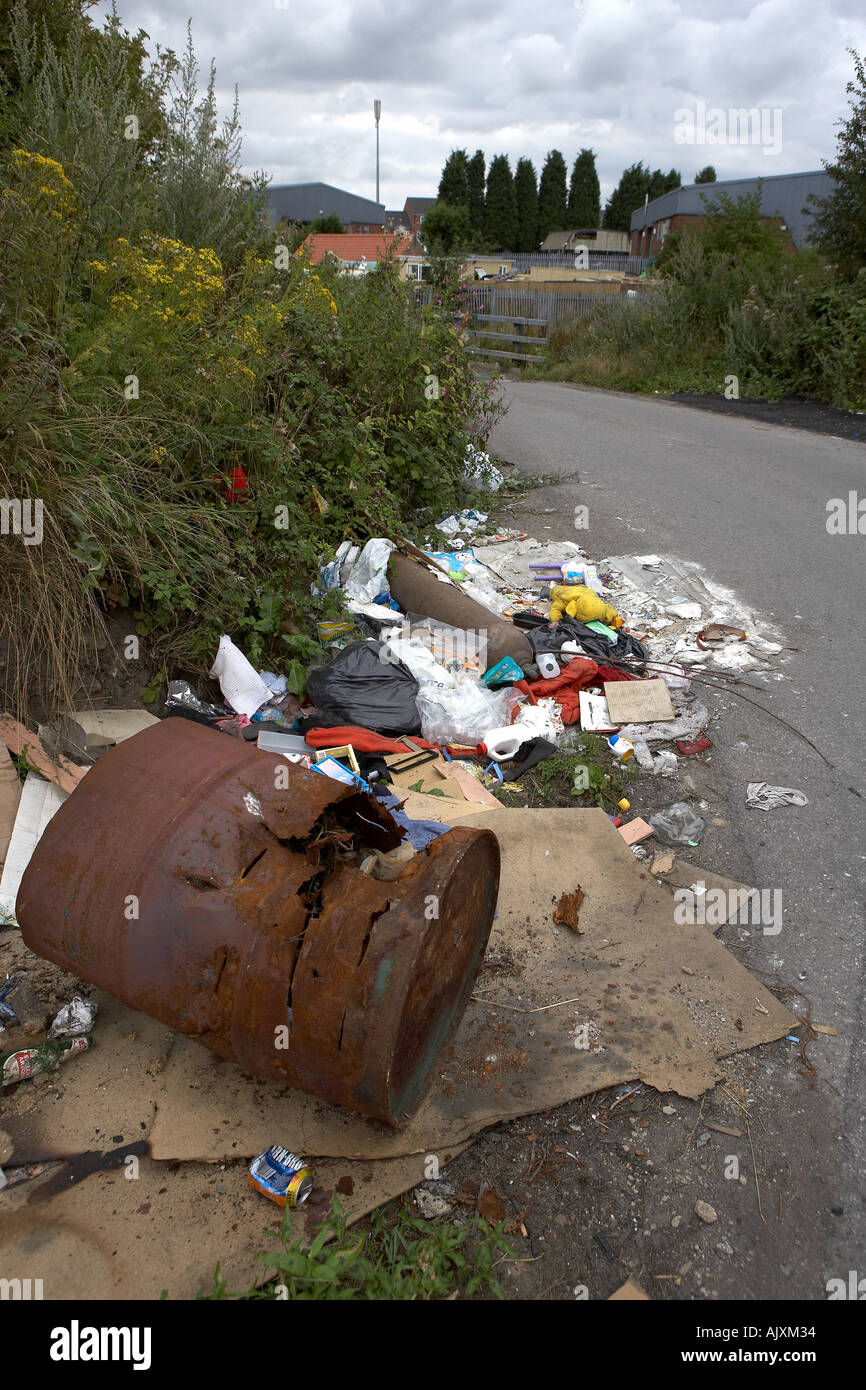 Fly tipping on James Street York East Yorkshire UK Stock Photo - Alamy