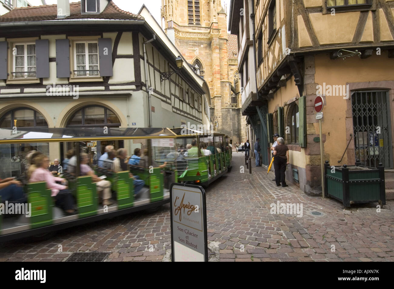 Tourist train of Colmar, Alsace, France Stock Photo - Alamy