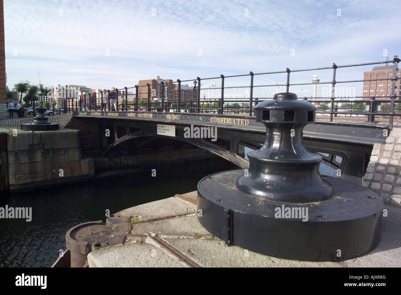 Capstan and Albert-Salthouse Bridge,Liverpool docks Stock Photo - Alamy
