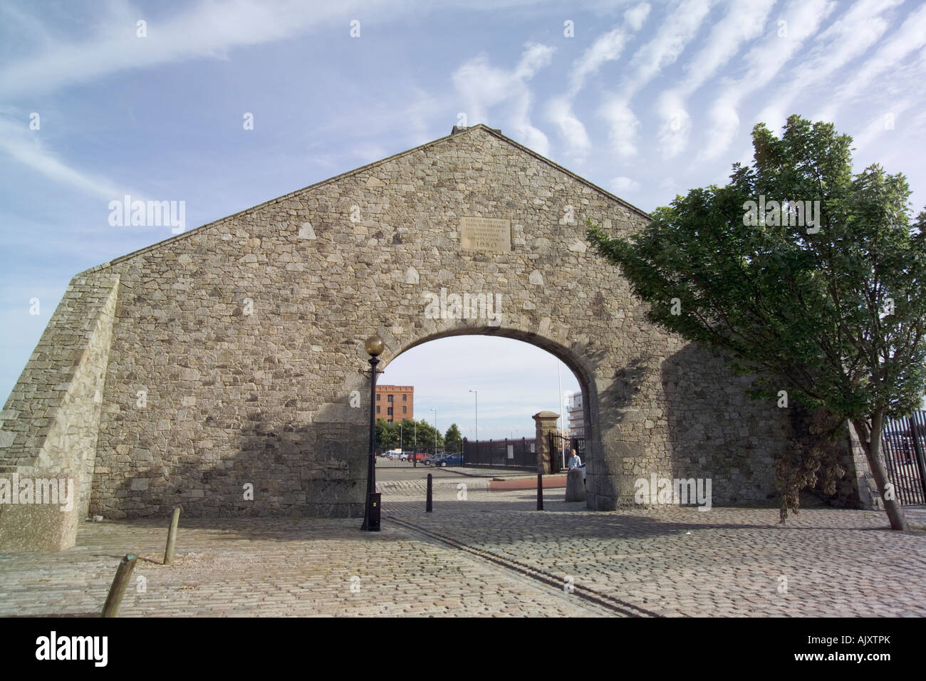 "Arch made from stone from warehouse built in 1855 Stock Photo - Alamy