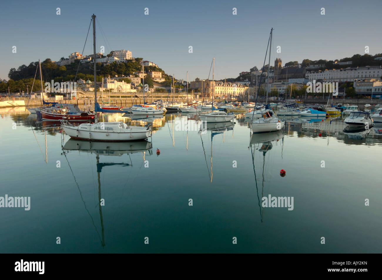 Torquay town harbour at dawn Devon UK Stock Photo - Alamy