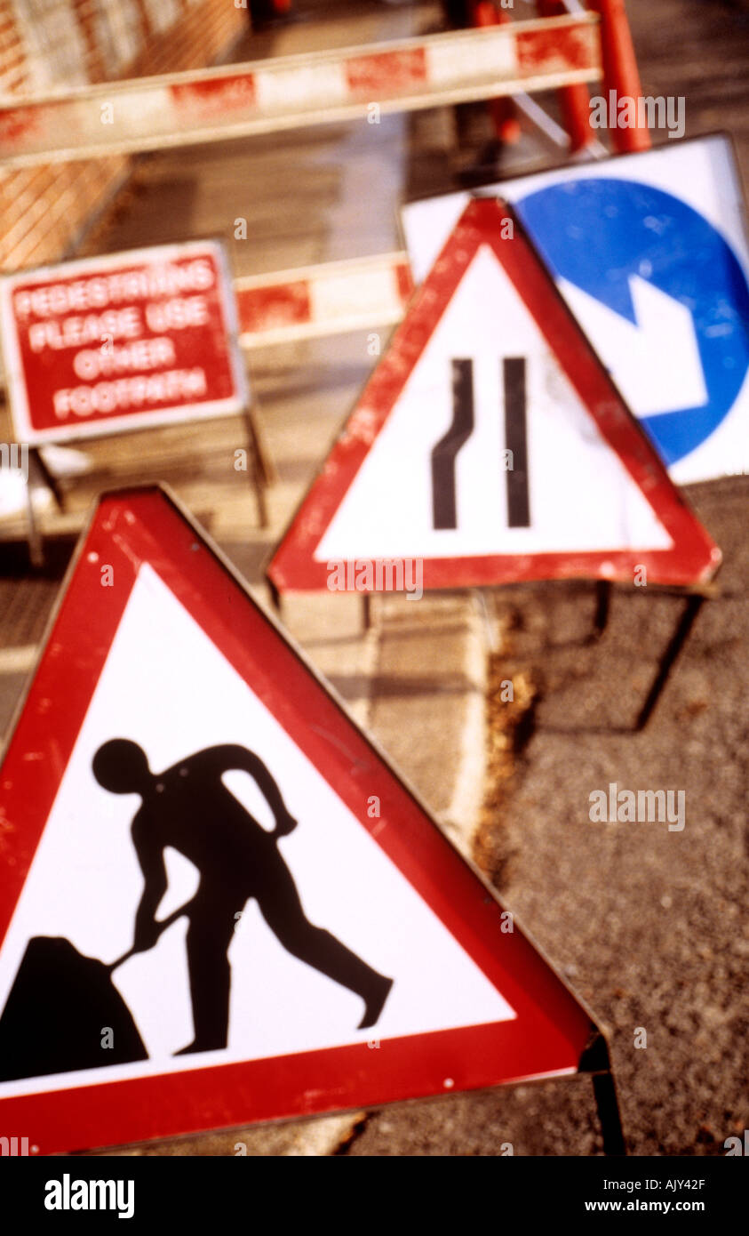 Road works signs UK Stock Photo - Alamy Road works signs UK Stock Photo - Alamy