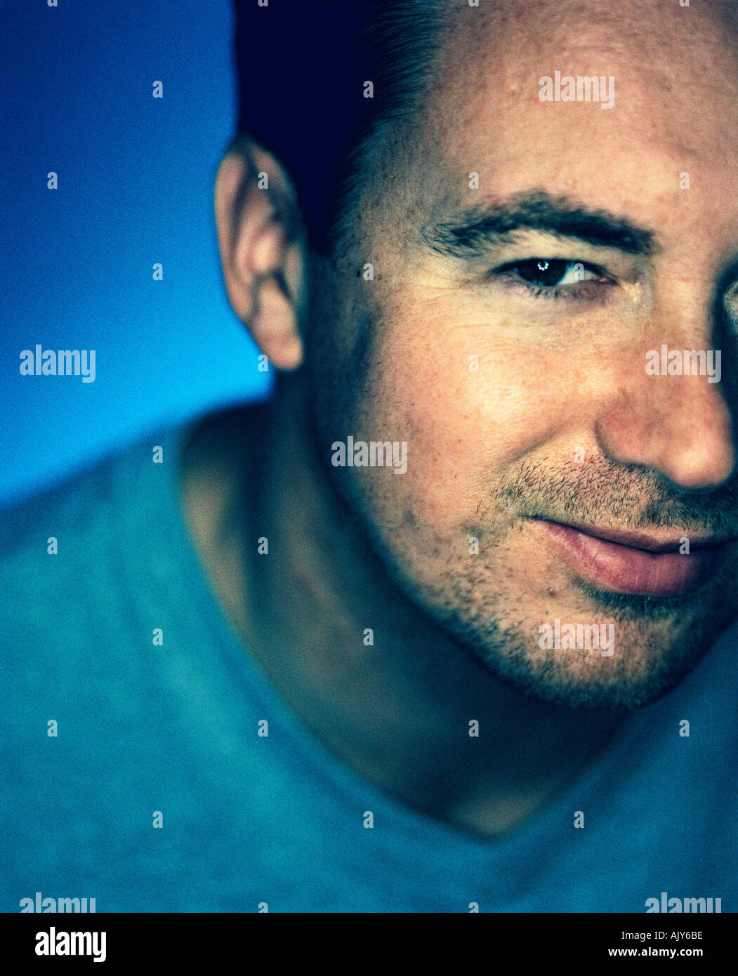 White male full face Stock Photo - Alamy