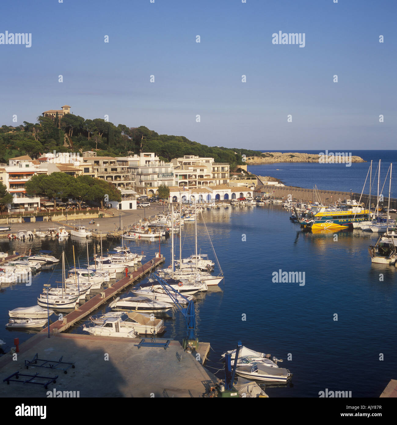 Cala Rajada Ratjada harbour and marina looking Northwards North East ...