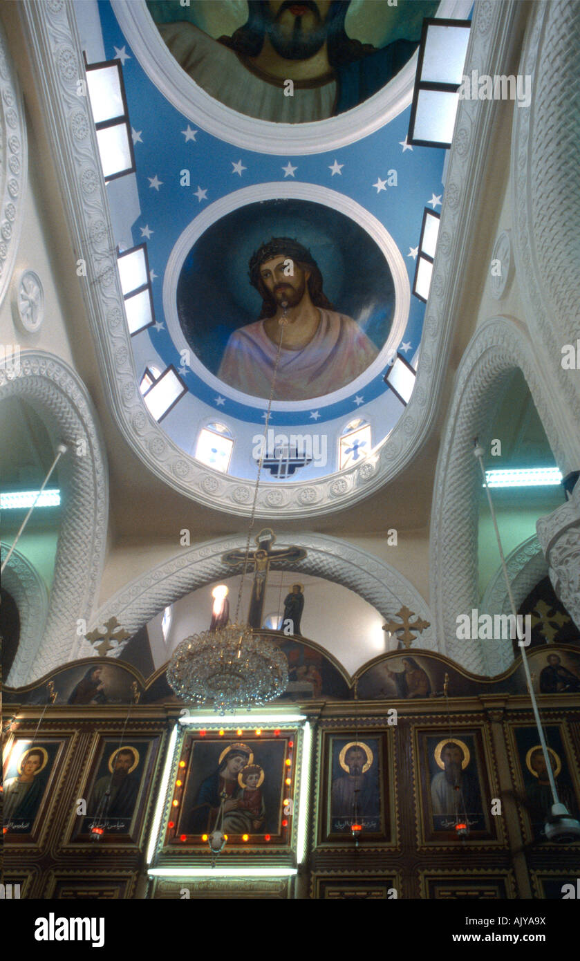 Aswan Egypt Coptic Church of El Adra Christ as Pantocrator Painting on ...