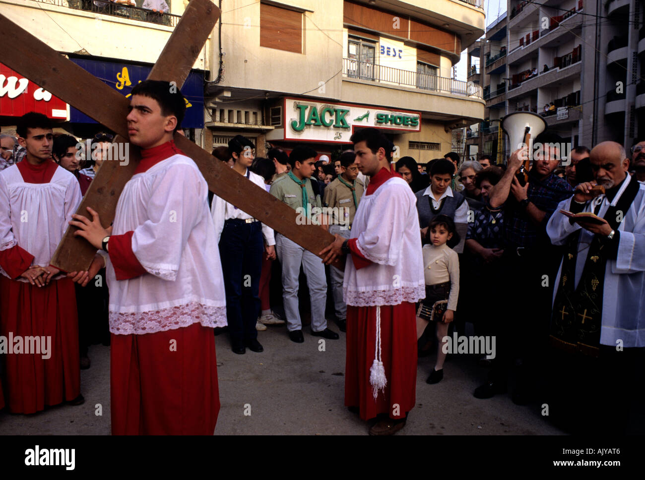 Holy week celebrations before easter in Beirut Lebanon Stock Photo - Alamy