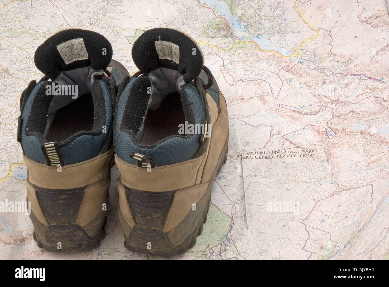 Walking Boots on an Ordnance Survey Map Stock Photo - Alamy
