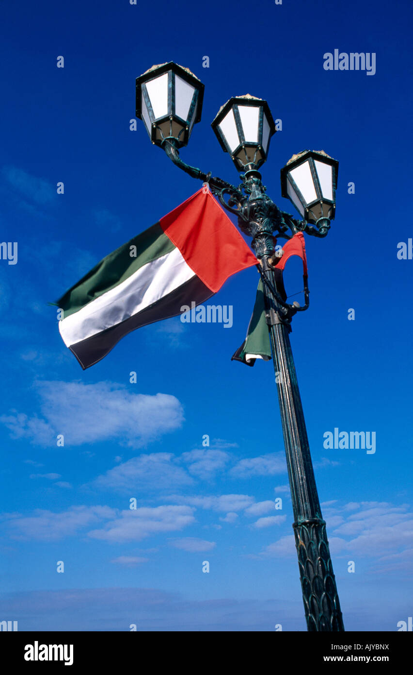 UAE Flag on Lamp post Abu Dhabi Stock Photo - Alamy