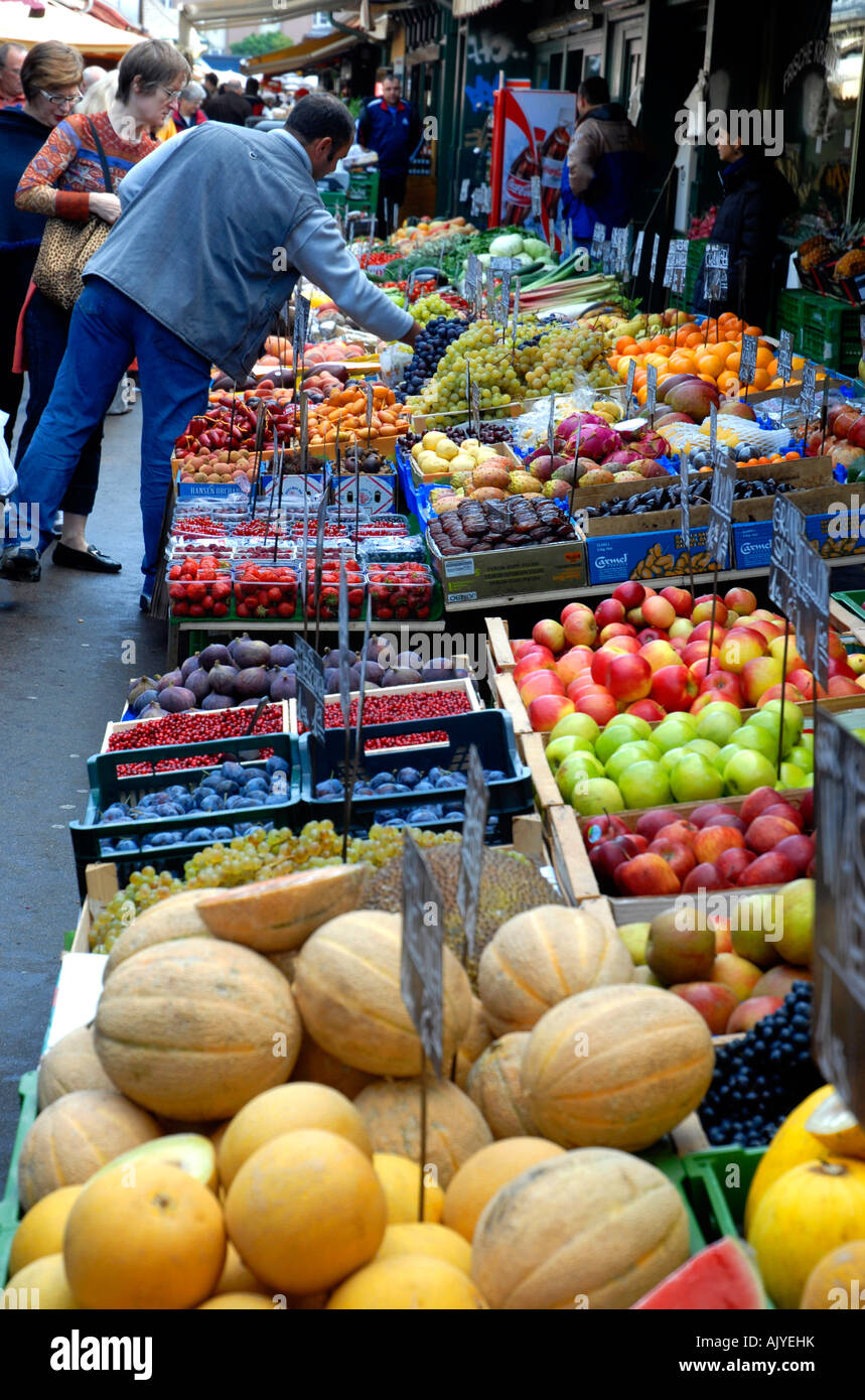 Naschmarkt market stall Vienna Austria Stock Photo - Alamy