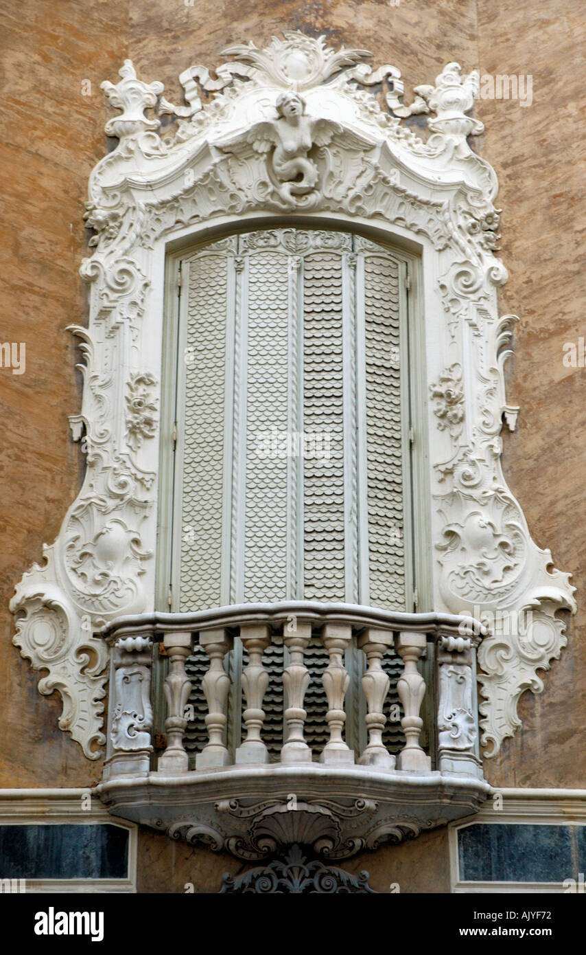 The wonderfully extravagant rococo facade of the Palacio del Marques de ...