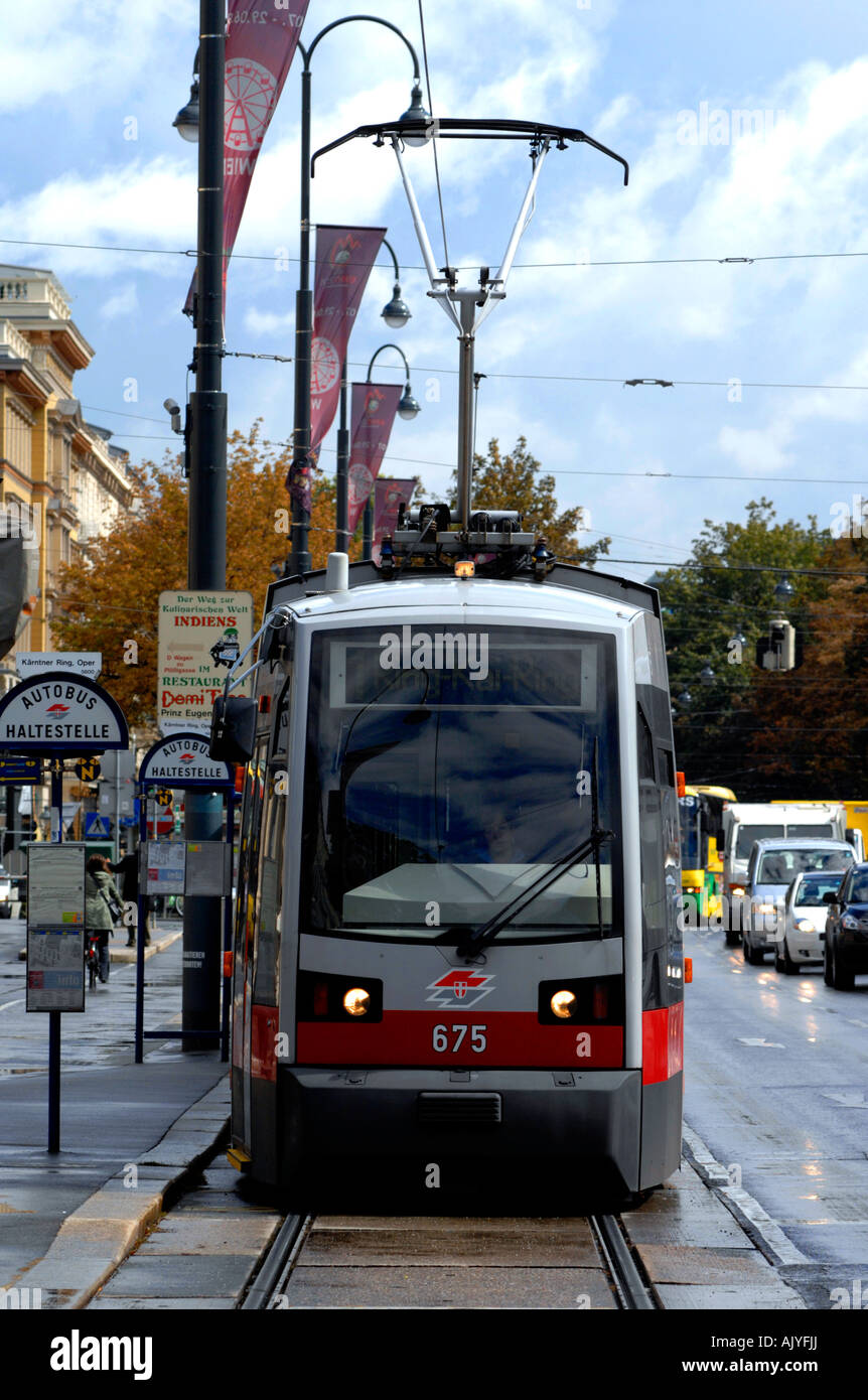 New style tram operating in the city Vienna Austria Stock Photo - Alamy