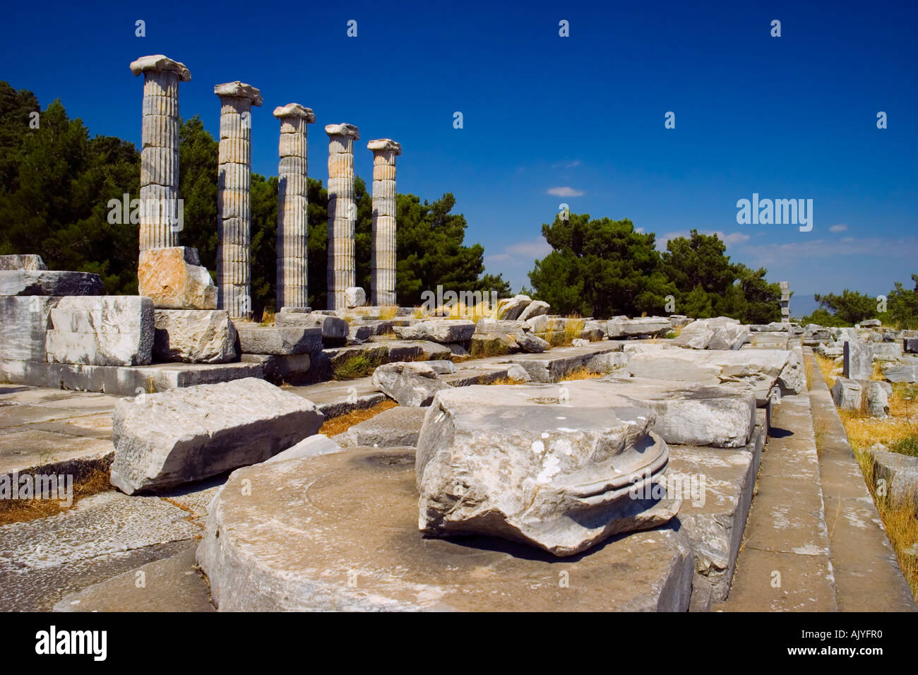Temple of Athena, Priene, Turkey Stock Photo - Alamy