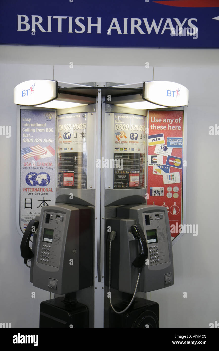 UK England London,Heathrow Airport,public pay phone,phones,British ...