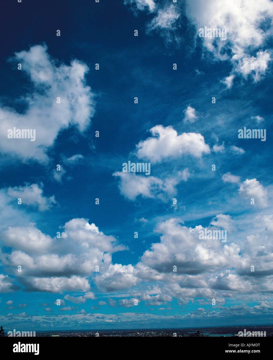 Environment & nature. Blue sky with cumulus clouds Stock Photo - Alamy