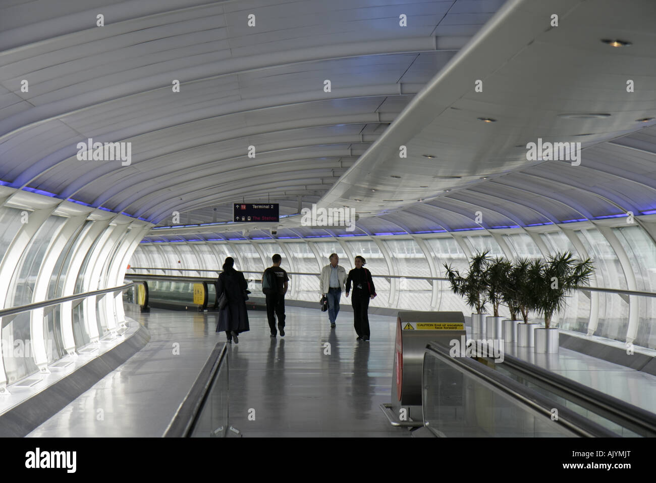 UK England Lancashire,Manchester,Manchester Airport,walkway,passenger ...