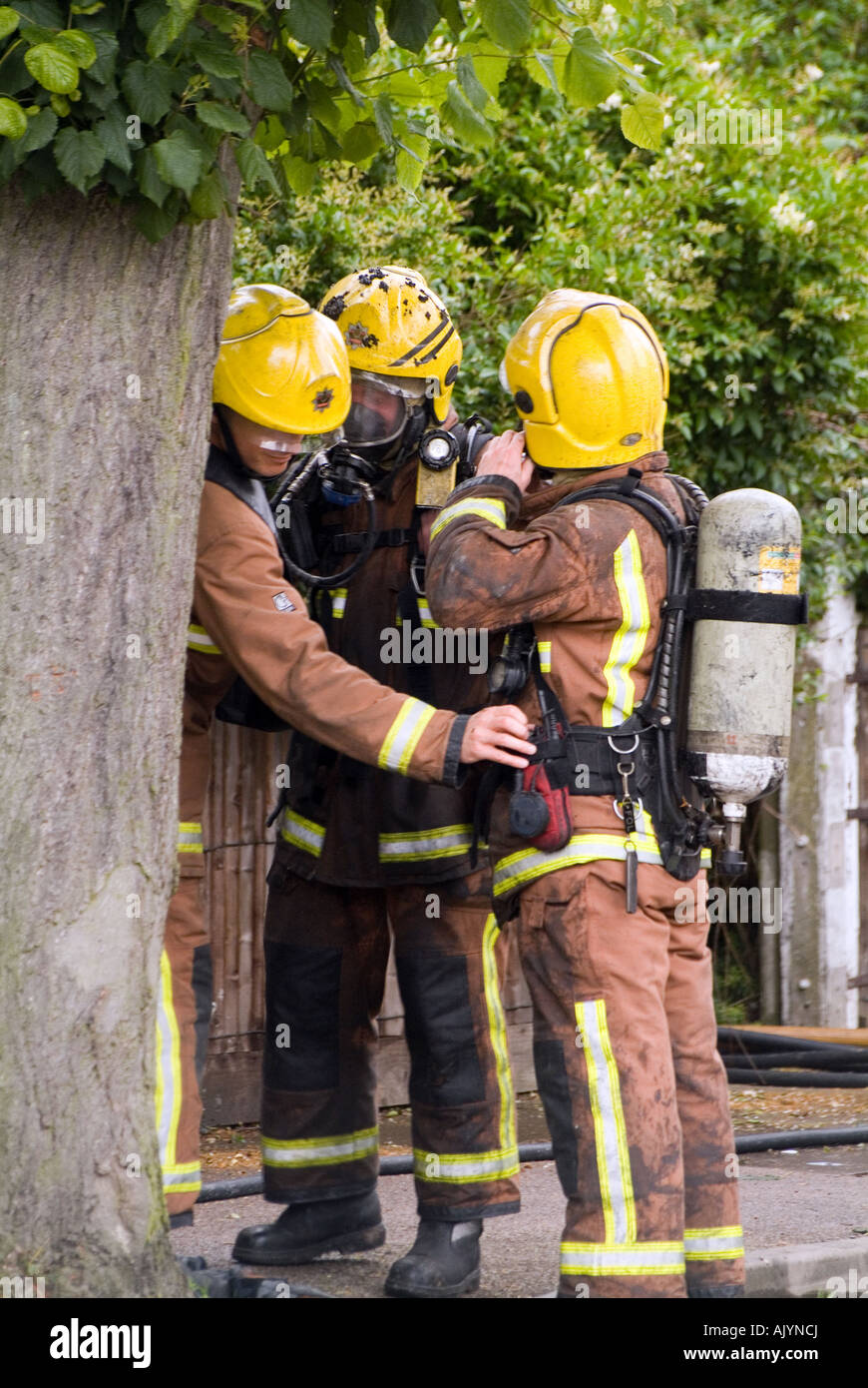 Firefighters attending a house fire in Coventry Stock Photo - Alamy